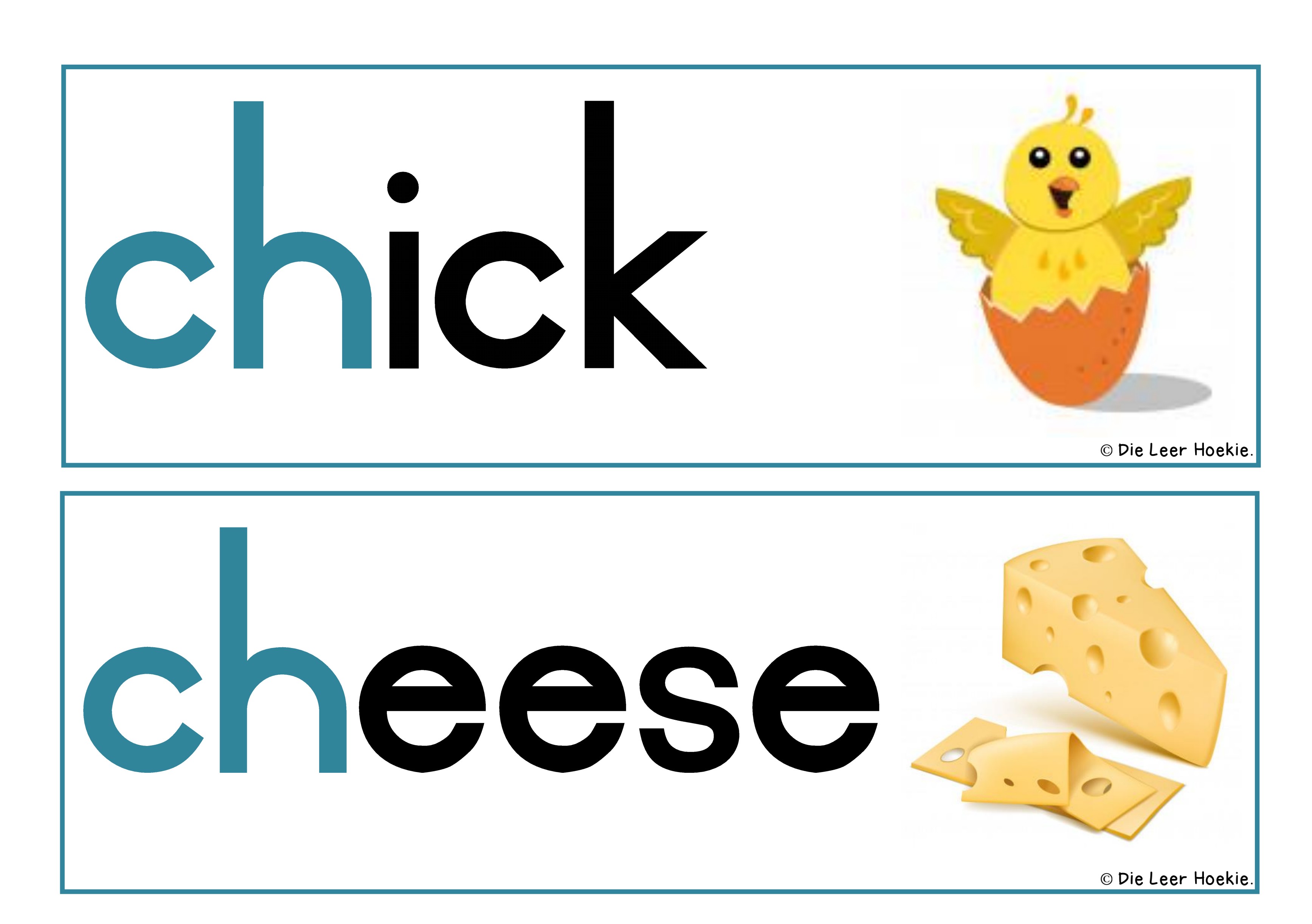 Printed Products: Ch sound Flash cards